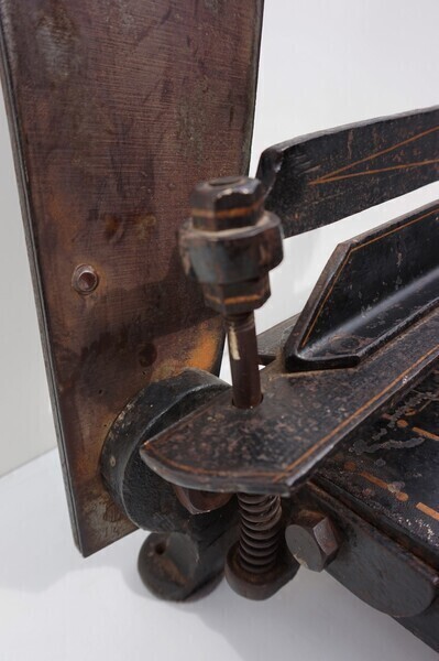 Vintage antique cast iron guillotine paper cutter DGSM Germany