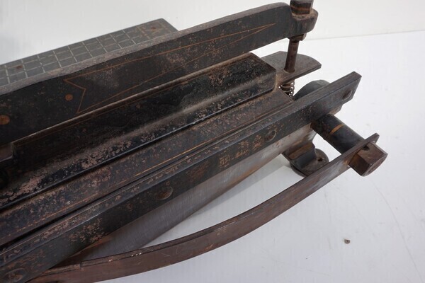 Vintage antique cast iron guillotine paper cutter DGSM Germany