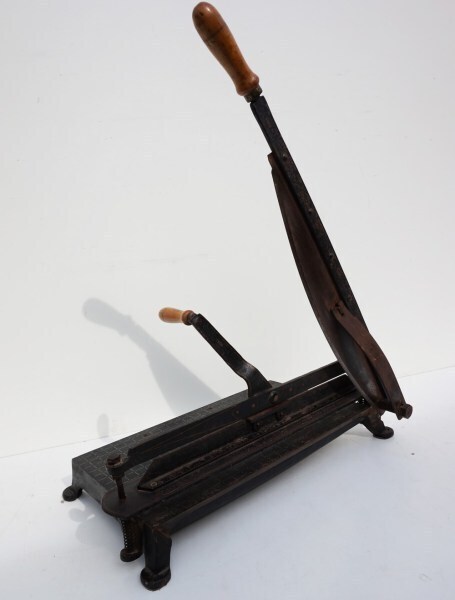 Vintage antique cast iron guillotine paper cutter DGSM Germany