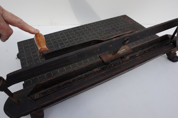 Vintage antique cast iron guillotine paper cutter DGSM Germany