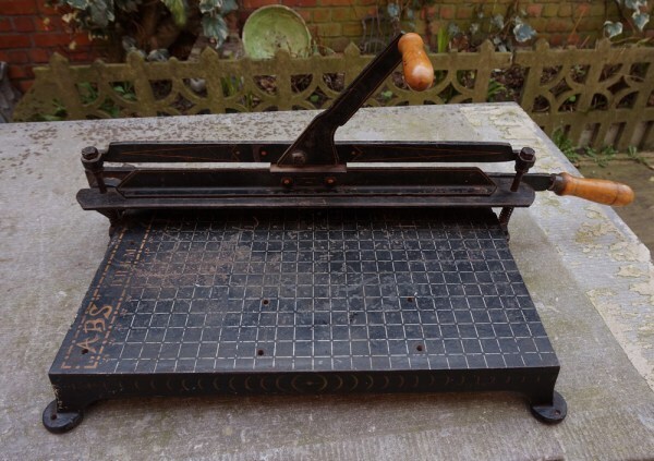 Vintage antique cast iron guillotine paper cutter DGSM Germany